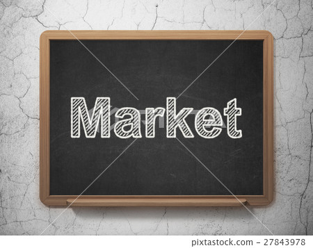 Advertising concept: Market on chalkboard - Stock Illustration ...