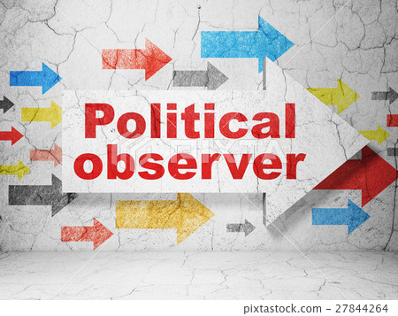 Politics concept: arrow with Political Observer on - Stock Illustration ...