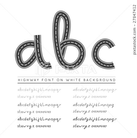 Road highway font with numbers - Stock Illustration [27847412] - PIXTA