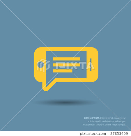 Pictograph of message or chat on smartphone - Stock Illustration ...