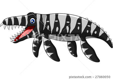 Cartoon kronosaurus on White background - Stock Illustration [27860050 ...