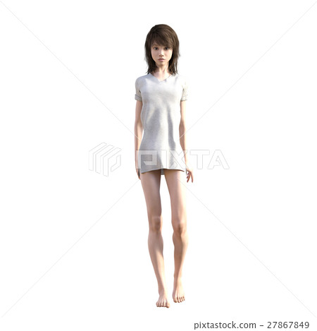 A woman with beautiful legs to pose perming3DCG... - Stock Illustration ...
