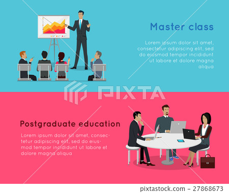 Master Class and Postgraduate Education Banners. - Stock Illustration ...
