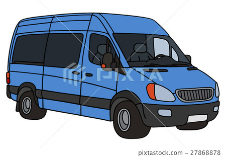 Blue delivery car - Stock Illustration [27868878] - PIXTA