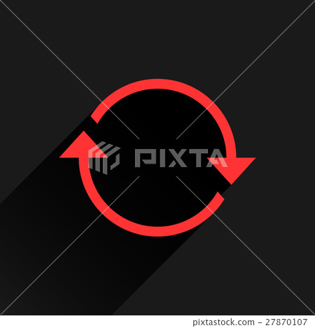 Flat red arrow icon reload, repeat sign - Stock Illustration [27870107 ...