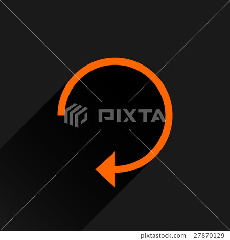 Flat orange arrow icon reload, repeat sign - Stock Illustration ...