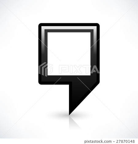 Black blank map pin sign square location icon - Stock Illustration ...