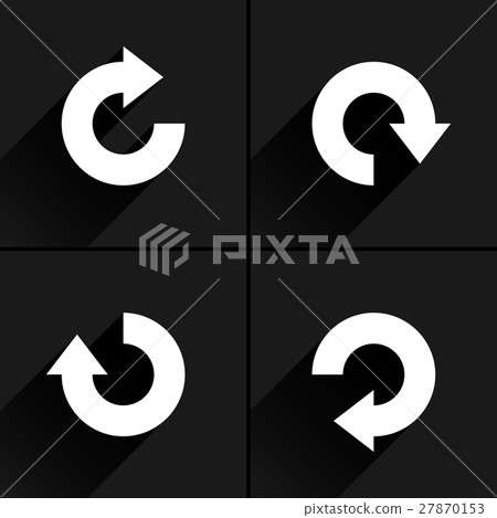 White arrow icon rotation, repeat, reload sign - Stock Illustration ...