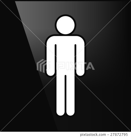 White sign man stands in flat style-插圖素材 [27872795] - PIXTA圖庫