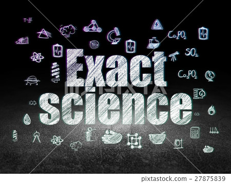 Science concept: Exact Science in grunge dark room - Stock Illustration ...
