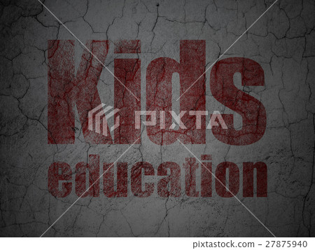 Learning concept: Kids Education on grunge wall - Stock Illustration ...