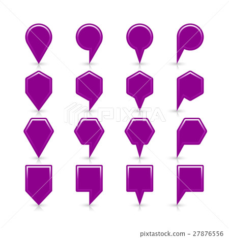 Flat purple color map pin sign location icon - Stock Illustration ...