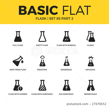 Basic set of flask icons - Stock Illustration [27876652] - PIXTA