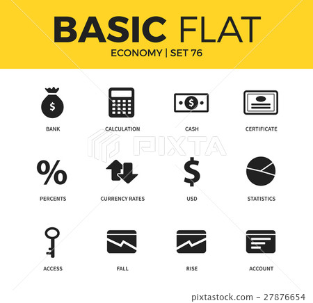 Basic set of economy icons - Stock Illustration [27876654] - PIXTA