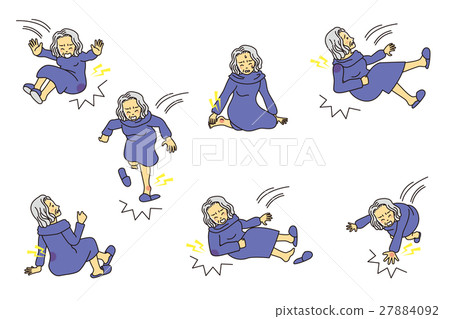 Grandmother falling over - Stock Illustration [27884092] - PIXTA
