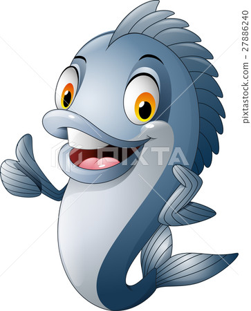 Cartoon fish giving thumb up - Stock Illustration [27886240] - PIXTA
