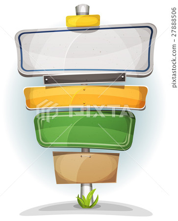 Comic Urban Signpost - Stock Illustration [27888506] - PIXTA