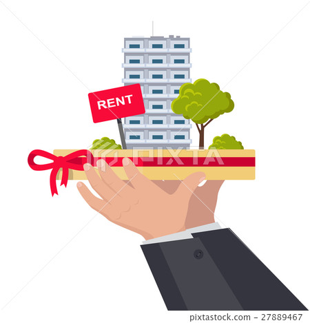 Rent Concept Vector Illustration in Flat Design. - Stock Illustration ...