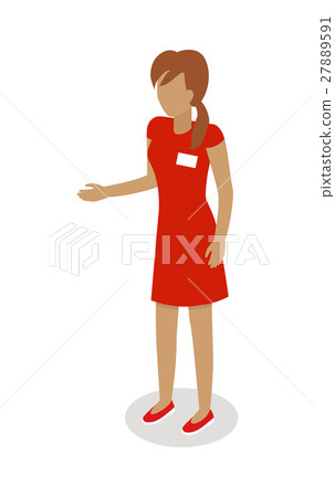 Shop Assistant Isolated on White. Seller Character - Stock Illustration ...