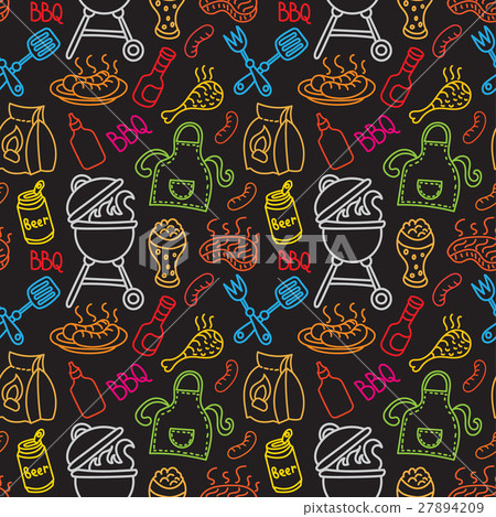 barbecue grill pattern - Stock Illustration [27894209] - PIXTA