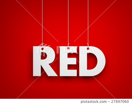 White word RED on red background. 3d illustration-插圖素材 [27897060] - PIXTA圖庫