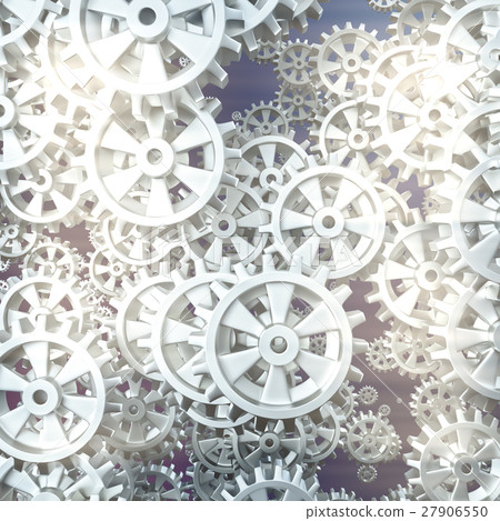 White gears and cogs macro - Stock Illustration [27906550] - PIXTA