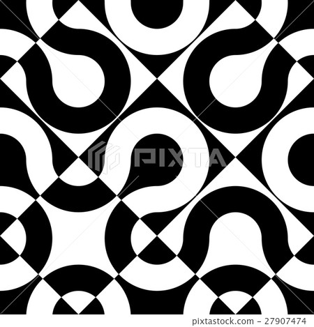 Seamless Curved Shape Pattern - Stock Illustration [27907474] - PIXTA