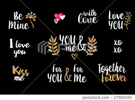Valentine lettering quotes collection - Stock Illustration [27908269 ...