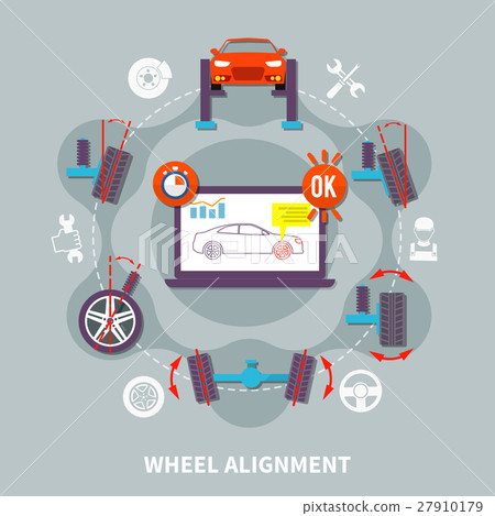 Wheel Alignment Flat Design Concept - Stock Illustration [27910179] - PIXTA