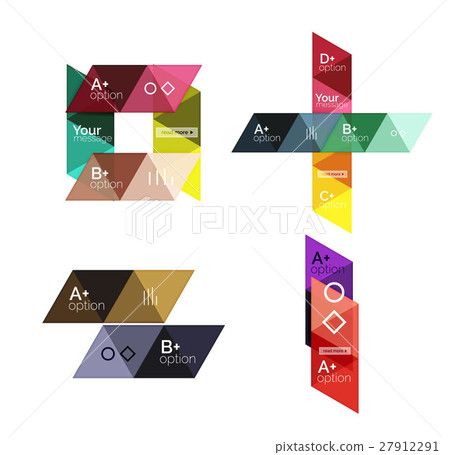 Set of vector triangle geometric infographic - Stock Illustration ...