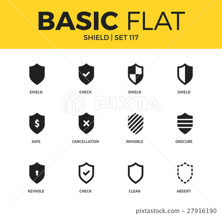 Basic set of Shield icons - Stock Illustration [27916190] - PIXTA