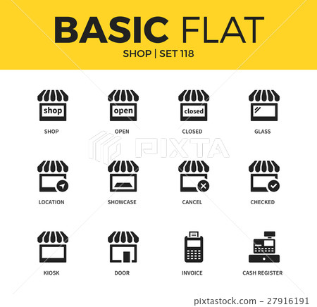 Basic set of Shop icons - Stock Illustration [27916191] - PIXTA