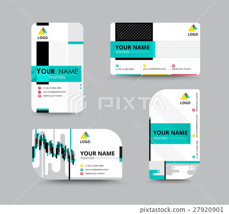 Business contact card template design. - Stock Illustration [27920901 ...