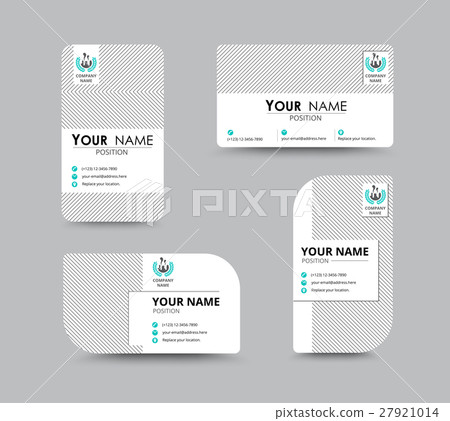 Business contact card template design. - Stock Illustration [27921014 ...