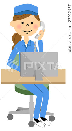Work wear ladies computer and phone - Stock Illustration [27922977] - PIXTA