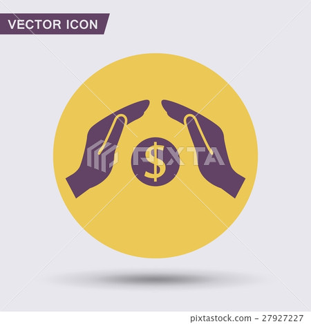 Pictograph of money in hand - Stock Illustration [27927227] - PIXTA