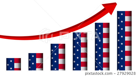 American flag graph icon - Stock Illustration [27929028] - PIXTA