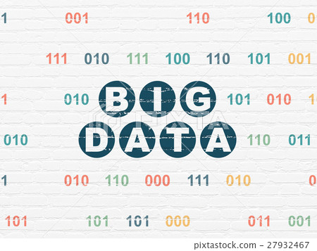 Data concept: Big Data on wall background - Stock Illustration ...