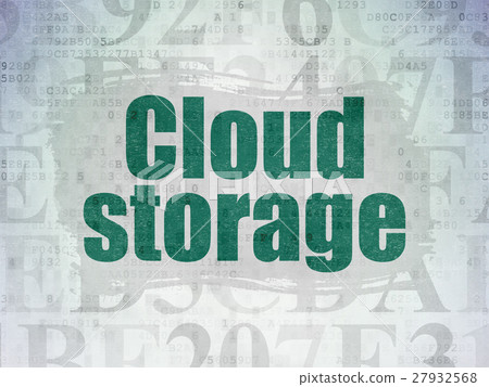 Protection concept: Cloud Storage on Digital Data - Stock Illustration ...