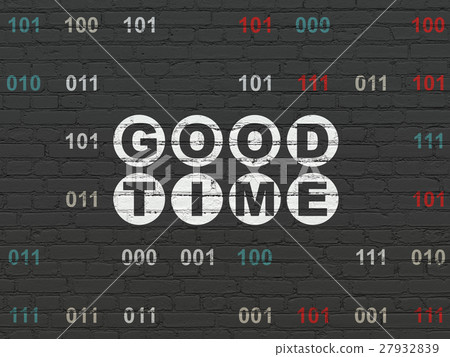 Timeline concept: Good Time on wall background - Stock Illustration ...