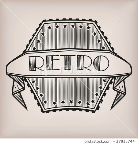 Retro styled vintage old style logo logotype - Stock Illustration ...