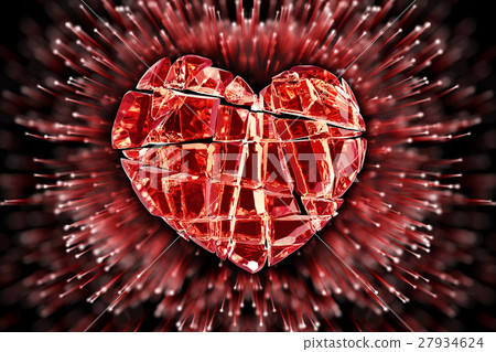 Brilliant ruby on black background. Red Crystal. - Stock Illustration ...