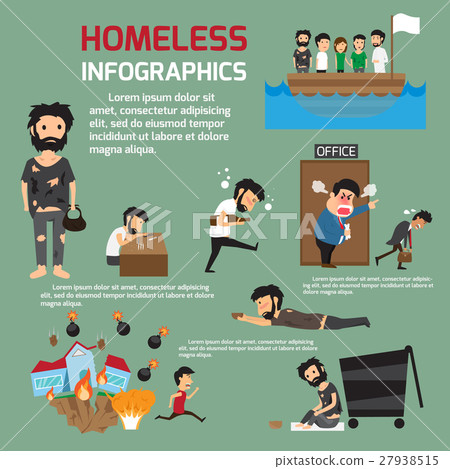 Homeless people infographics. - Stock Illustration [27938515] - PIXTA