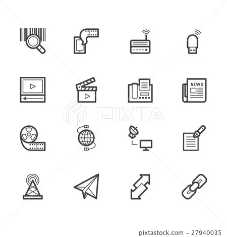 Communication element vector out line set 2. - Stock Illustration ...