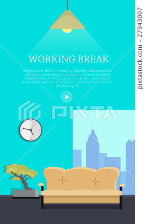 Workplace Vector Concept in Flat Style Design - Stock Illustration ...