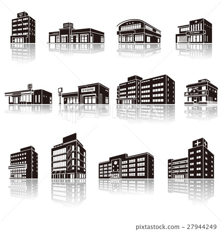 Shadow illustration / building figure of building - Stock Illustration ...