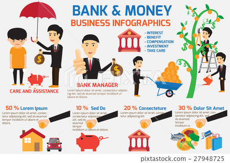 bank and money infographics element. -插圖素材 [27948725] - PIXTA圖庫