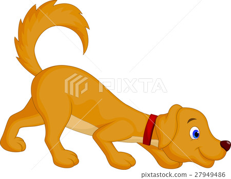 Cute dog cartoon sniffing - Stock Illustration [27949486] - PIXTA