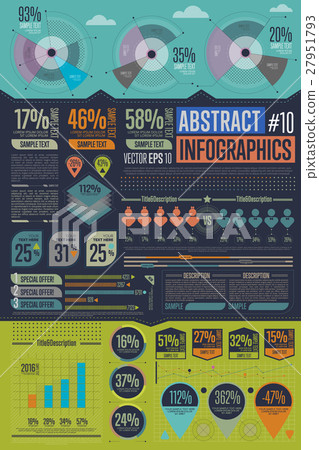 Abstract infographic raster elements. Graph, icon. - Stock Illustration ...