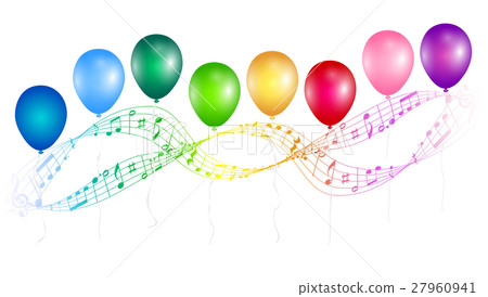 Balloon colorful musical note icon - Stock Illustration [27960941] - PIXTA
